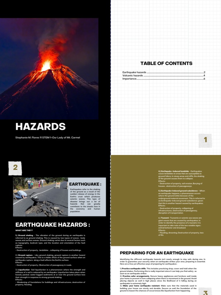 Hazards: Stephanie M. Flores 11 STEM 1-Our Lady of Mt. Carmel | PDF ...