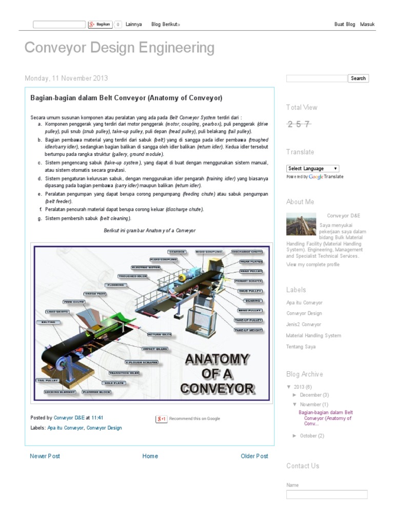 Bagian-Bagian Dalam Belt Conveyor | PDF