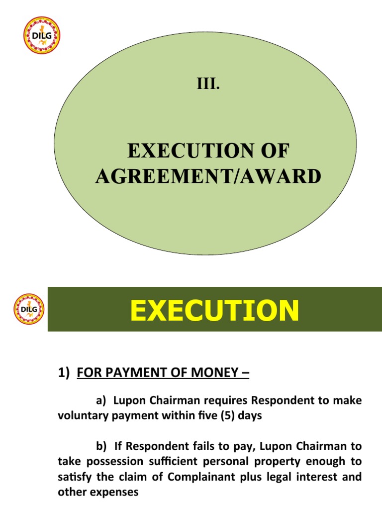 Execution of Agreement/Award | PDF | Mediation | Common Law