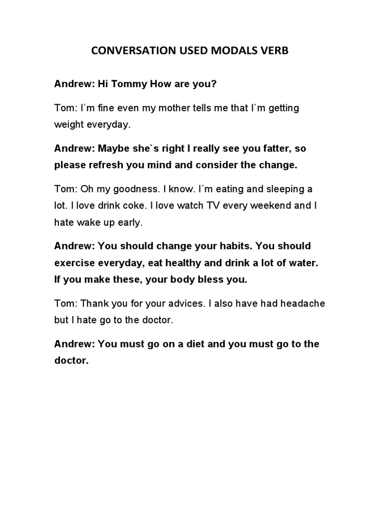 Conversation Used Modals Verb | PDF