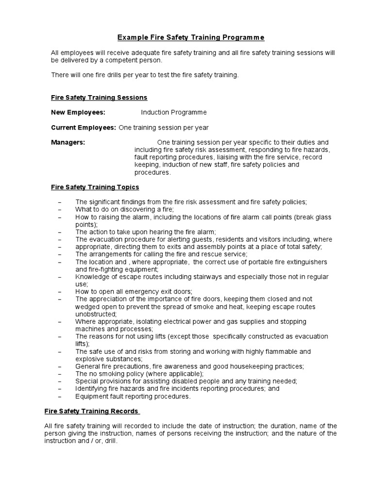 Fire Safety Training Programme Overview | PDF | Fire Safety | Public Safety