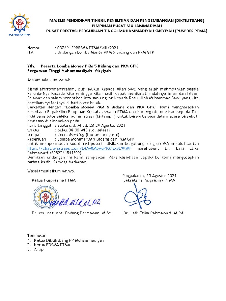 MONEV PKM PUSPRESMA PTM-A 2021 | PDF