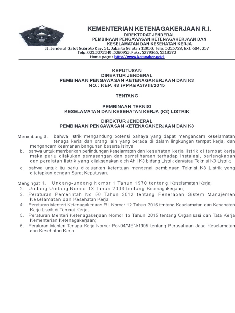 Kepdir 48 Tahun 22015 | PDF
