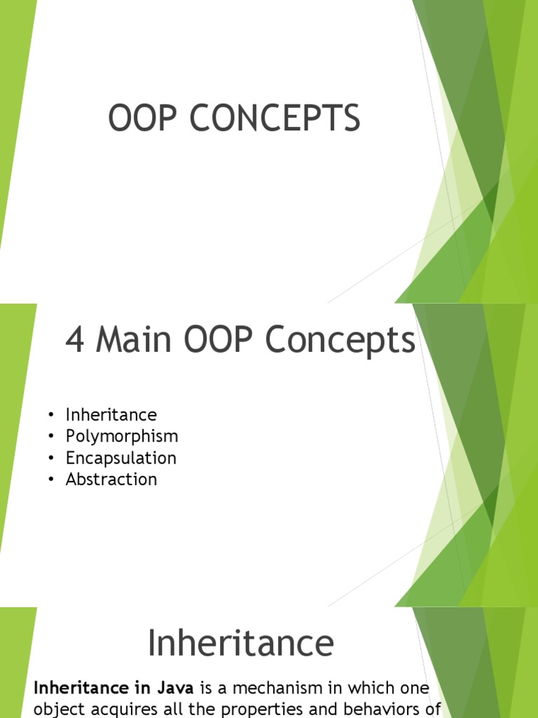 Oop Concepts | PDF | Inheritance (Object Oriented Programming) | Method (Computer Programming)