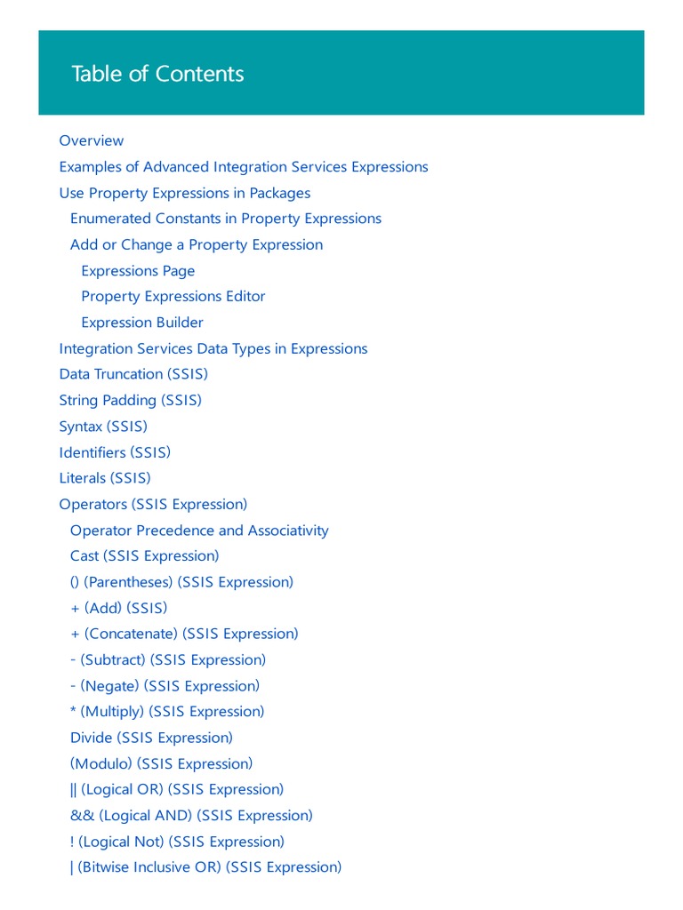 (SSIS) Expressions (PDFDrive) | PDF | Boolean Data Type | Control Flow
