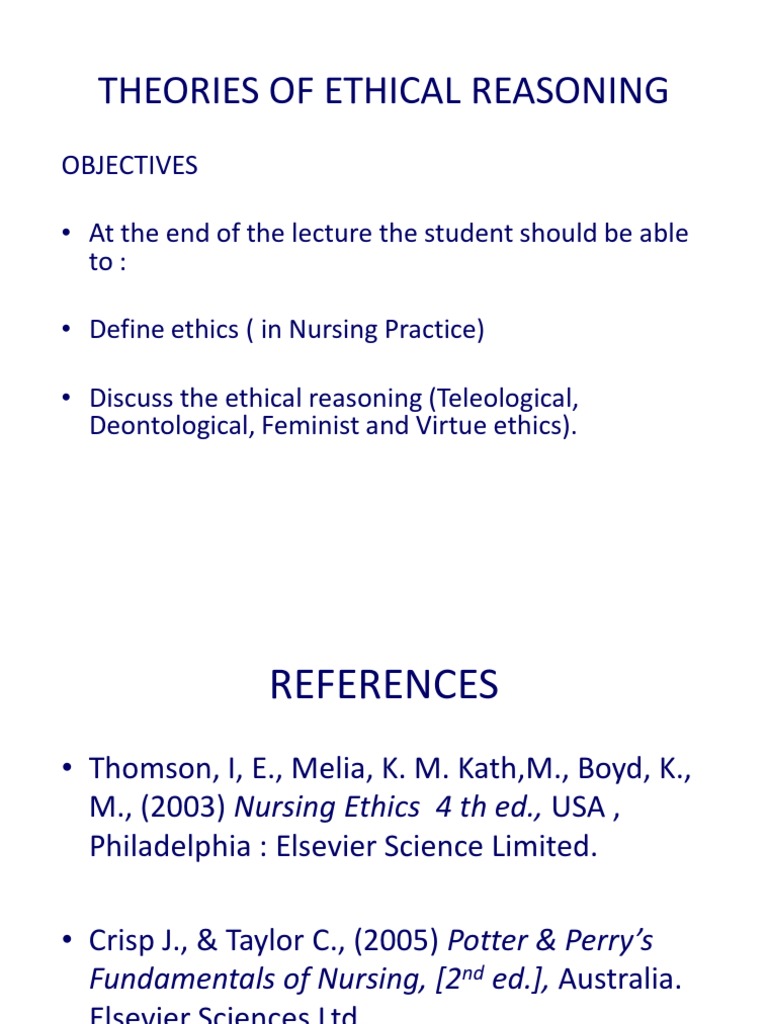 Theories of Ethical Reasoning