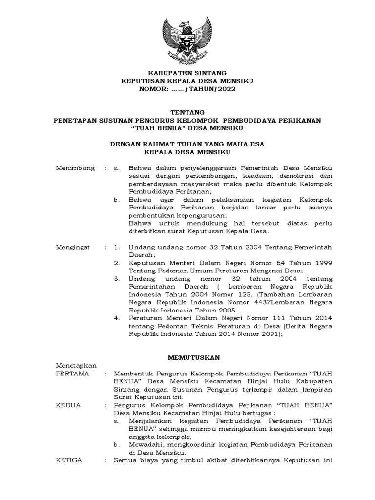 27 SK Kelompok Budidaya Ikan leleGALE | PDF