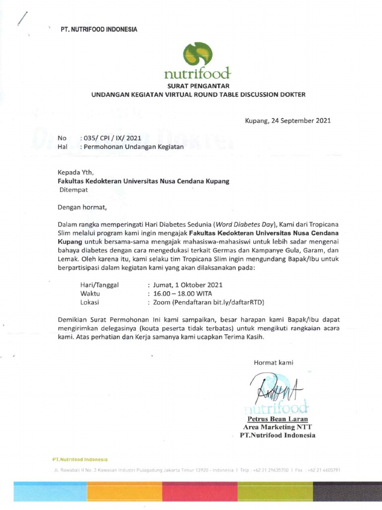 Undangan Kegiatan Virtual Round Table Discussion Dokter | PDF