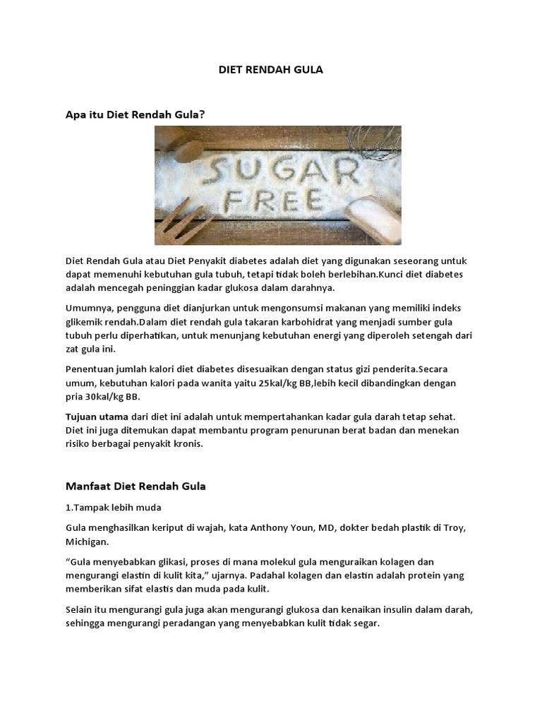 Diet Rendah Gula | PDF