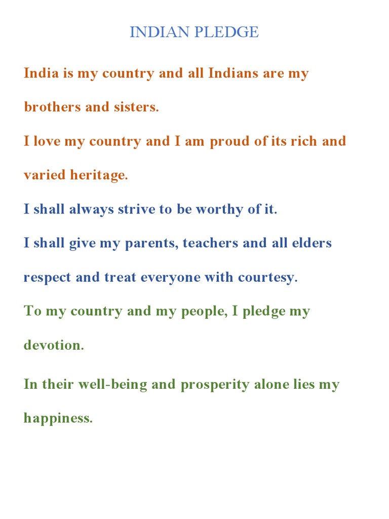 Indian Pledge | PDF | Travel