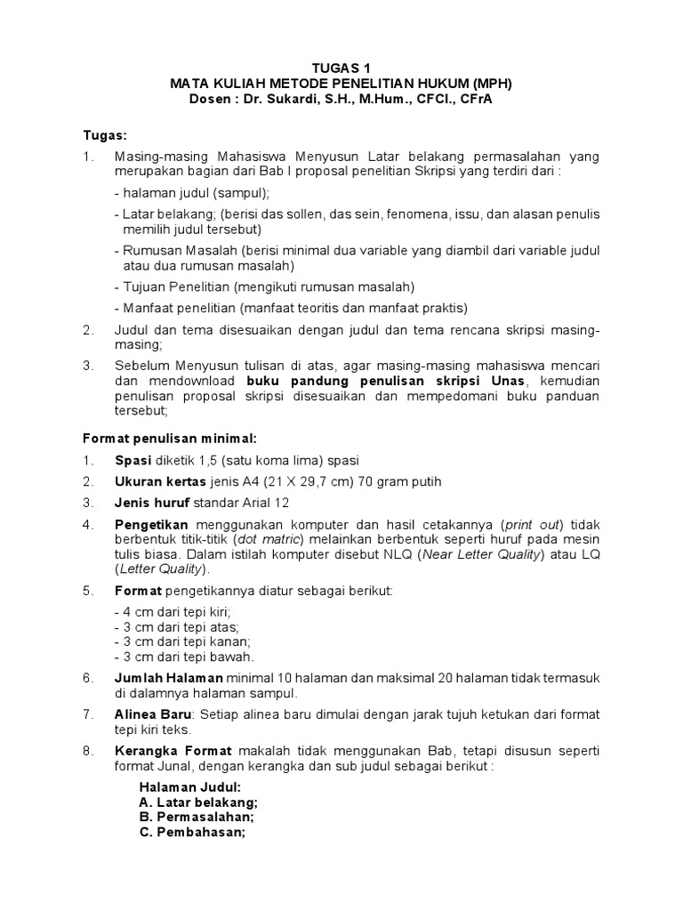 Tugas 2 MK Metode Penelitian Hukum | PDF