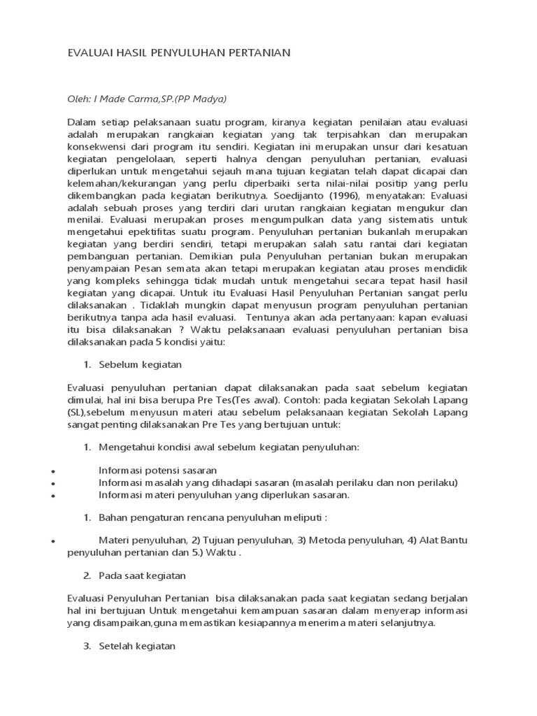 Evaluasi Penyuluhan Pertanian Efektif | PDF | Karier & Perkembangan