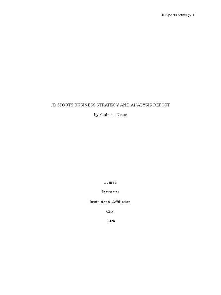 JD Sports Business Strategy Analysis | PDF | Strategic Management ...