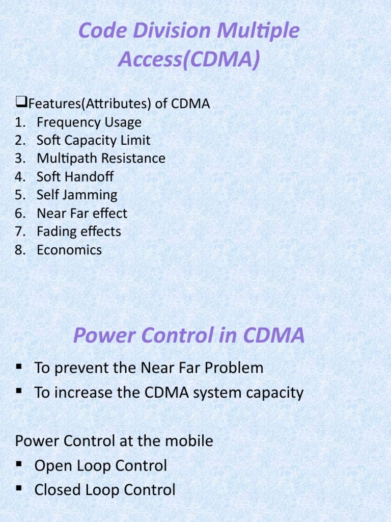 Code Division Multiple Access (CDMA) | PDF