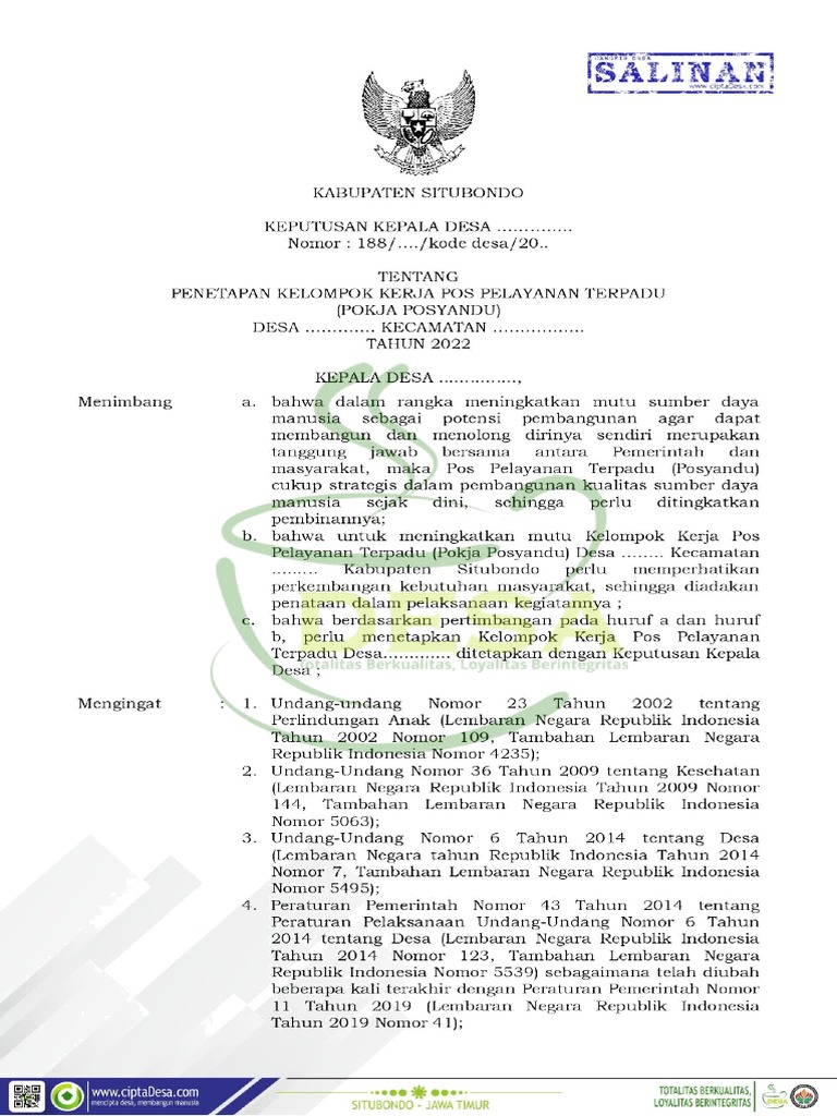 SK Pokja Posyandu | PDF