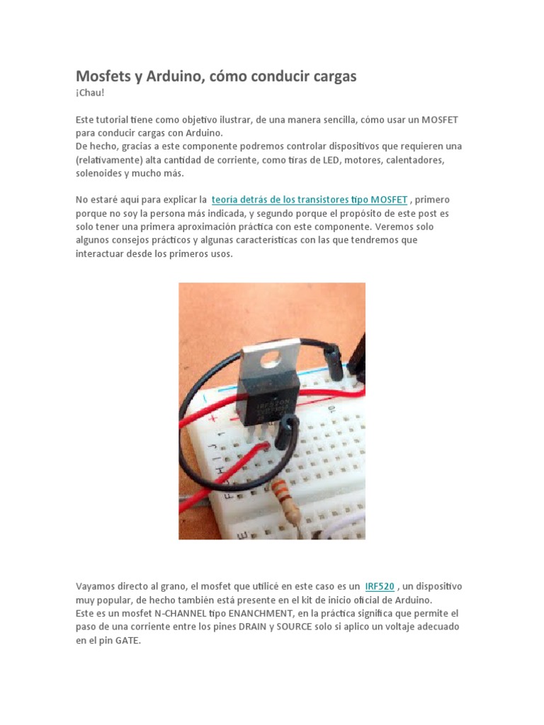 Mosfets y Arduino | PDF | Mosfet | Arduino