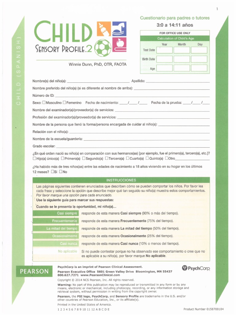 Perfil Sensorial 2, Winnie Dunn | PDF