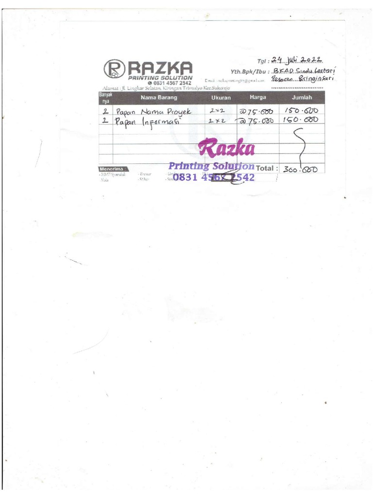 Nota MMT Papan Proyek | PDF