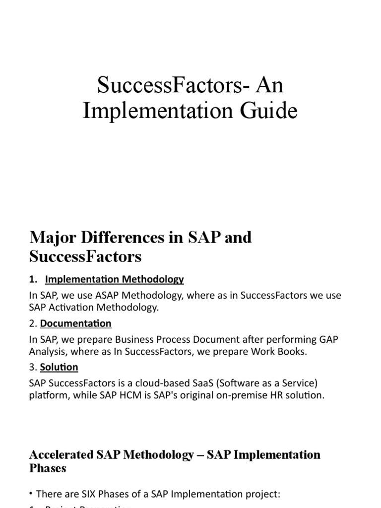 SuccessFactors - An Implementation Guide | PDF