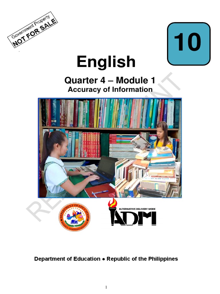 English 10 Q4 Modules 1 5 | PDF | Libraries