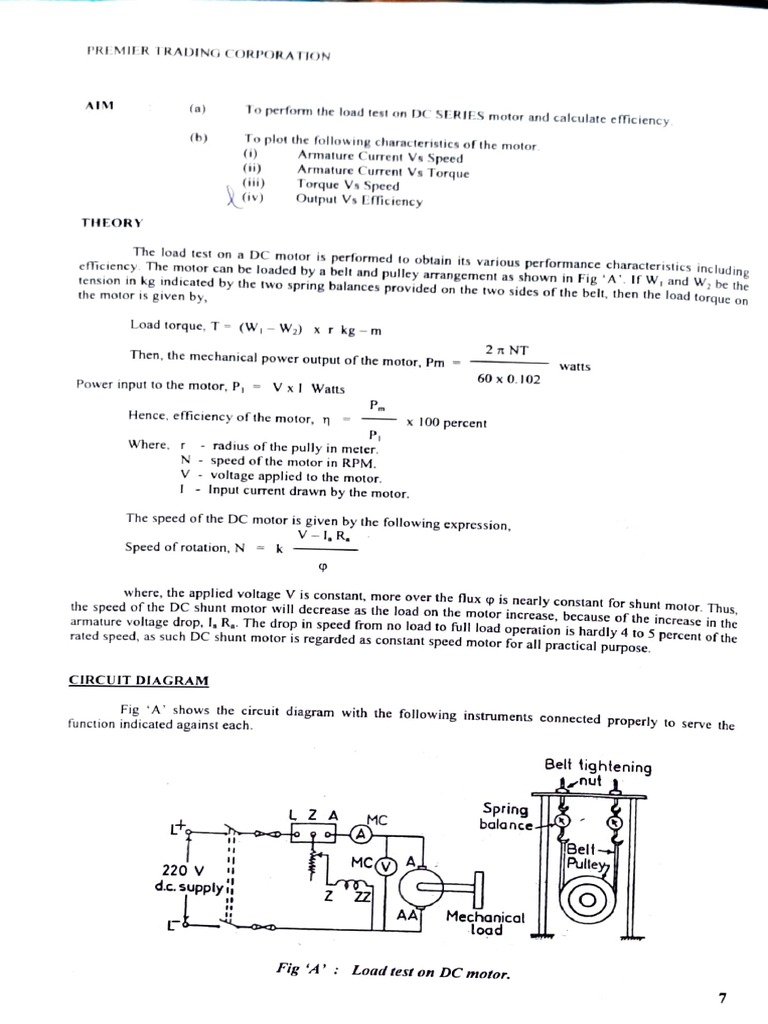 DC Series Motor Lab | PDF | Electric Motor | Belt (Mechanical)