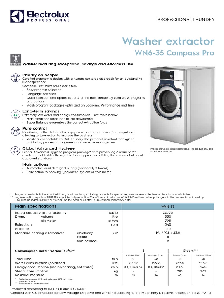 Catalog máy giặt 35 kg - WN6-35 Compass Pro - EN | PDF | Washing ...