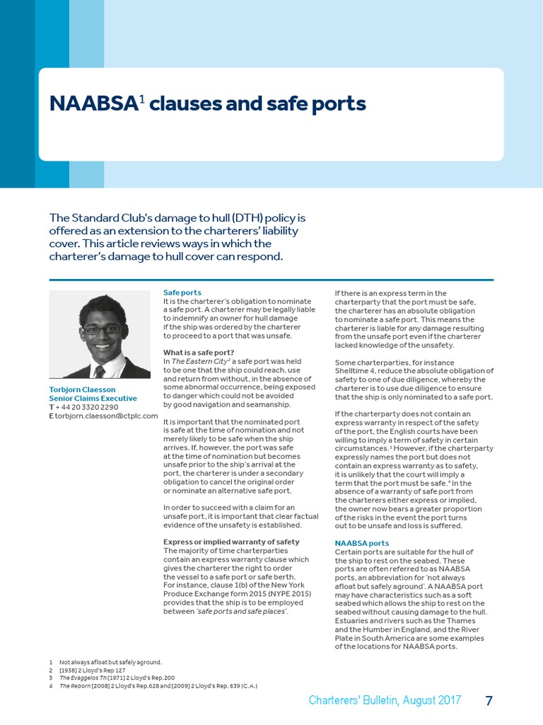 Naabsa Clauses and Safe Ports | PDF | Water Transport | Civil Law ...