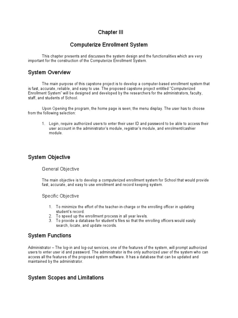 Computerized Enrollment System Design | PDF | Computer Hardware | Databases