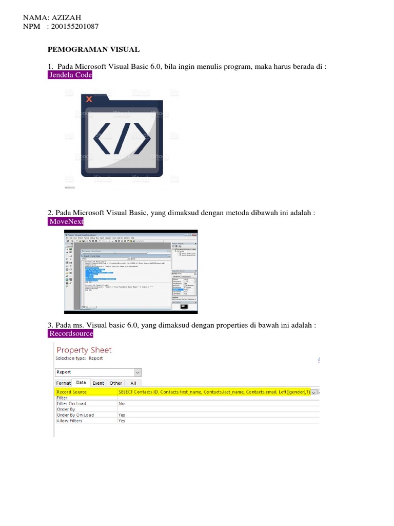 Soal Visual Dan Java Azizah | PDF