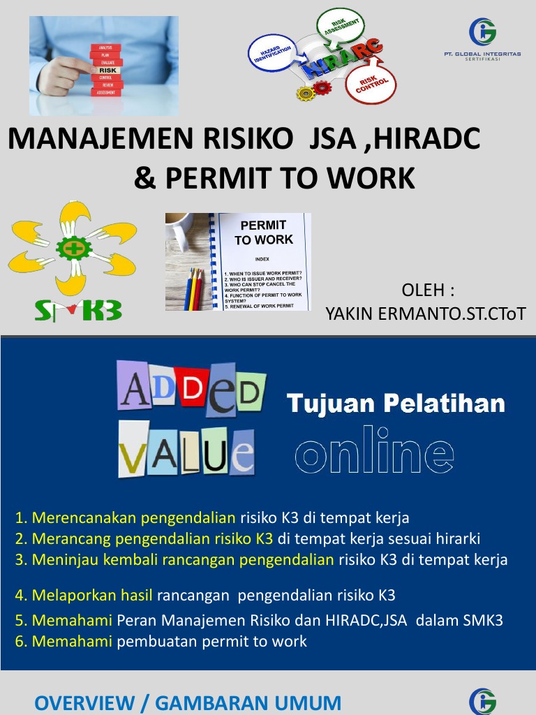 1.modul Managemen Risiko Dan HIRADC, JSA, PTW | PDF