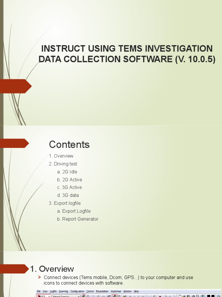 Instruct Using Tems Investigation Data Collection Software | PDF | Icon (Computing) | Global ...