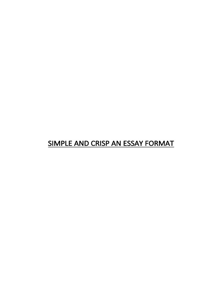 An Essay Format | PDF | Essays | Question