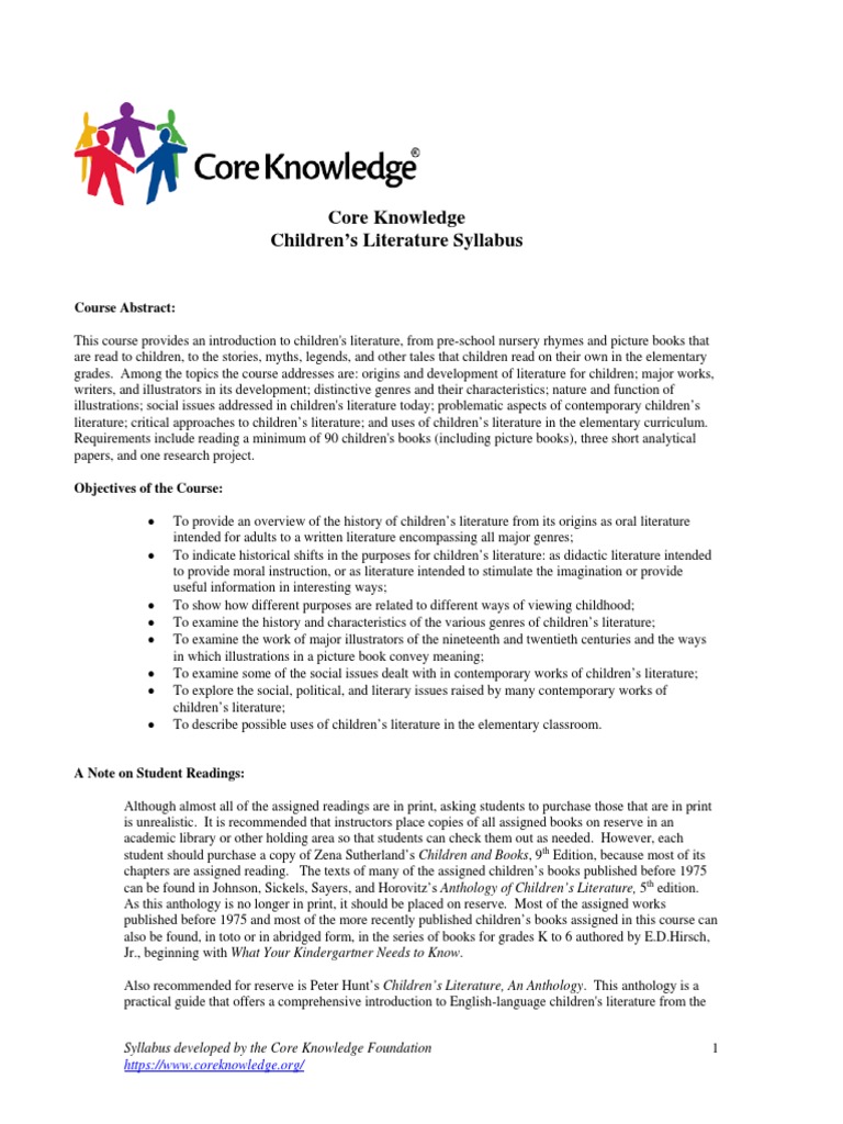 Children S Literature Syllabus | PDF | Fairy Tales | Alice (Alice's ...