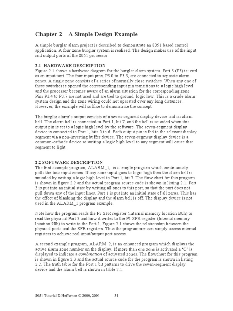 EEE 412 Part-2-Simple-Design-Example | PDF | Input/Output | Security Alarm