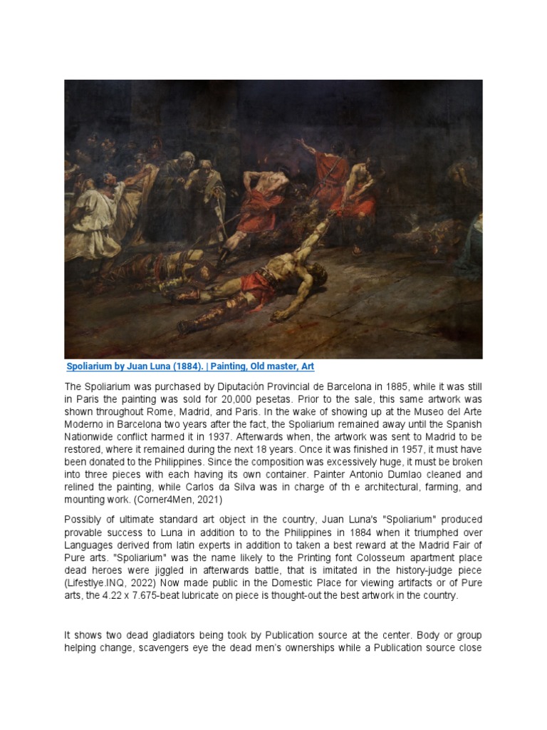 Spoliarium by Juan Luna (1884) - Painting, Old Master, Art | PDF ...