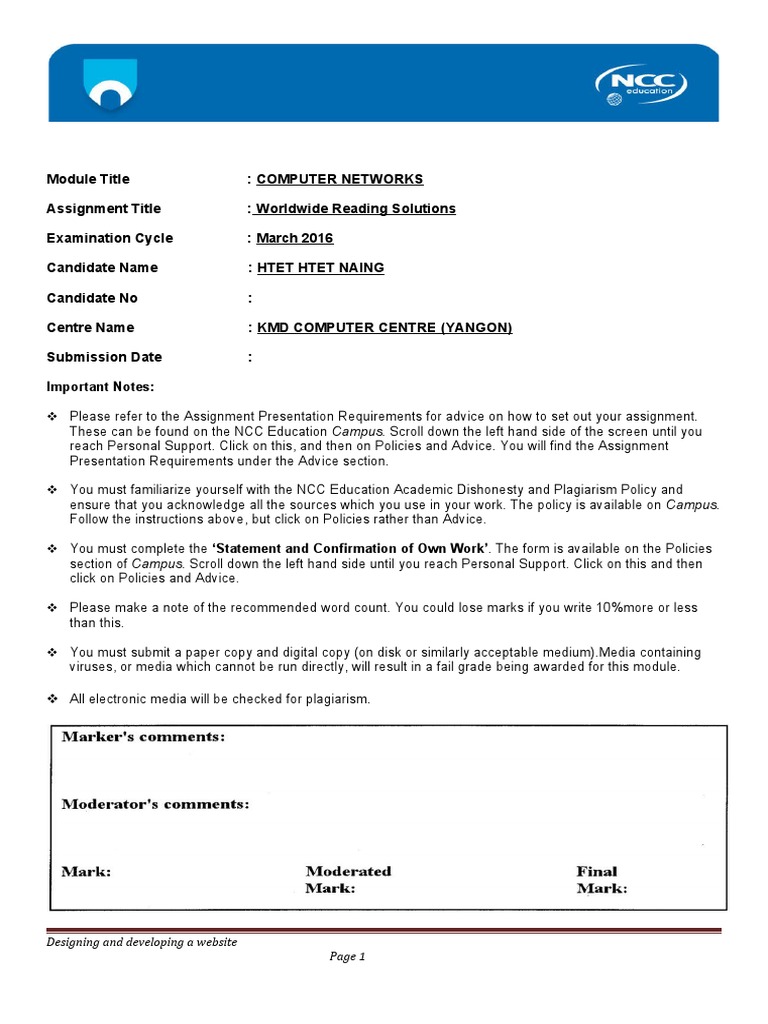 Computer Network Assignment | PDF | Computer Network | Osi Model