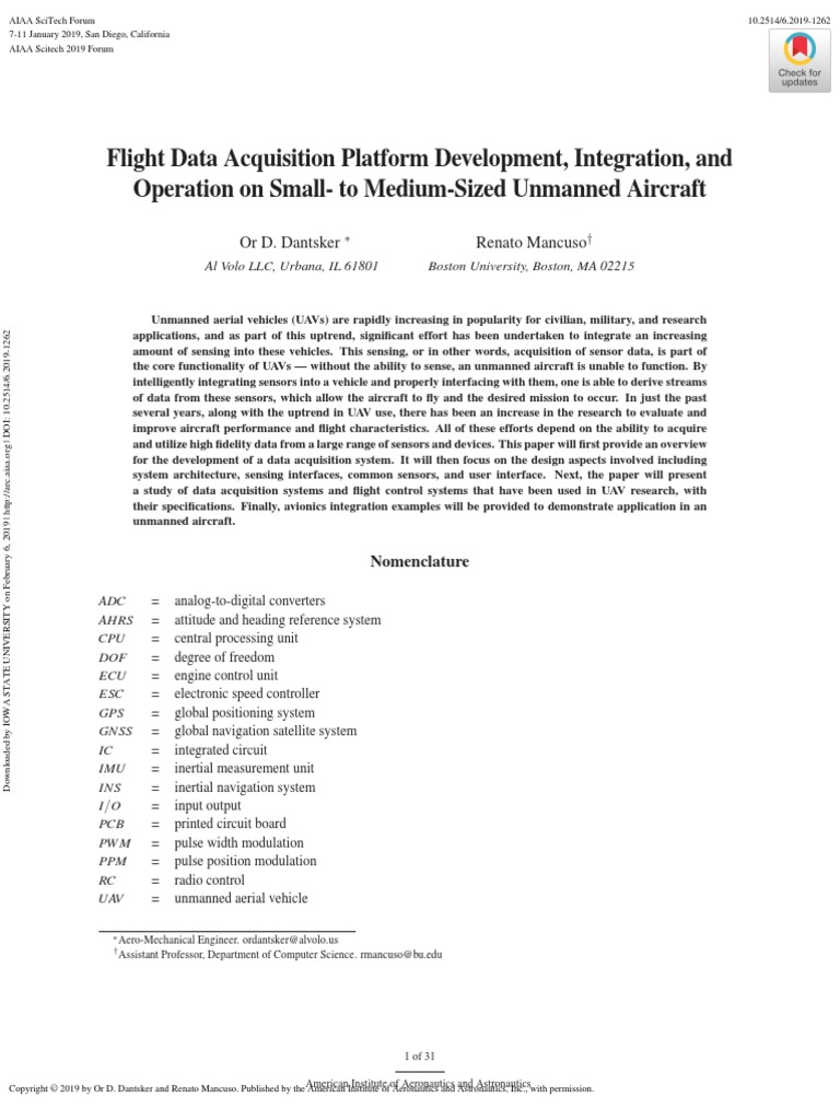 Flight Data Acquisition Platform Development, Integration, and ...