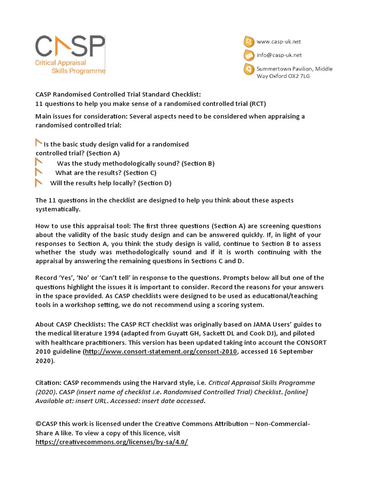 CASP - RCT - Efficacy of Ondansetron For Spinal Anesthesia During ...