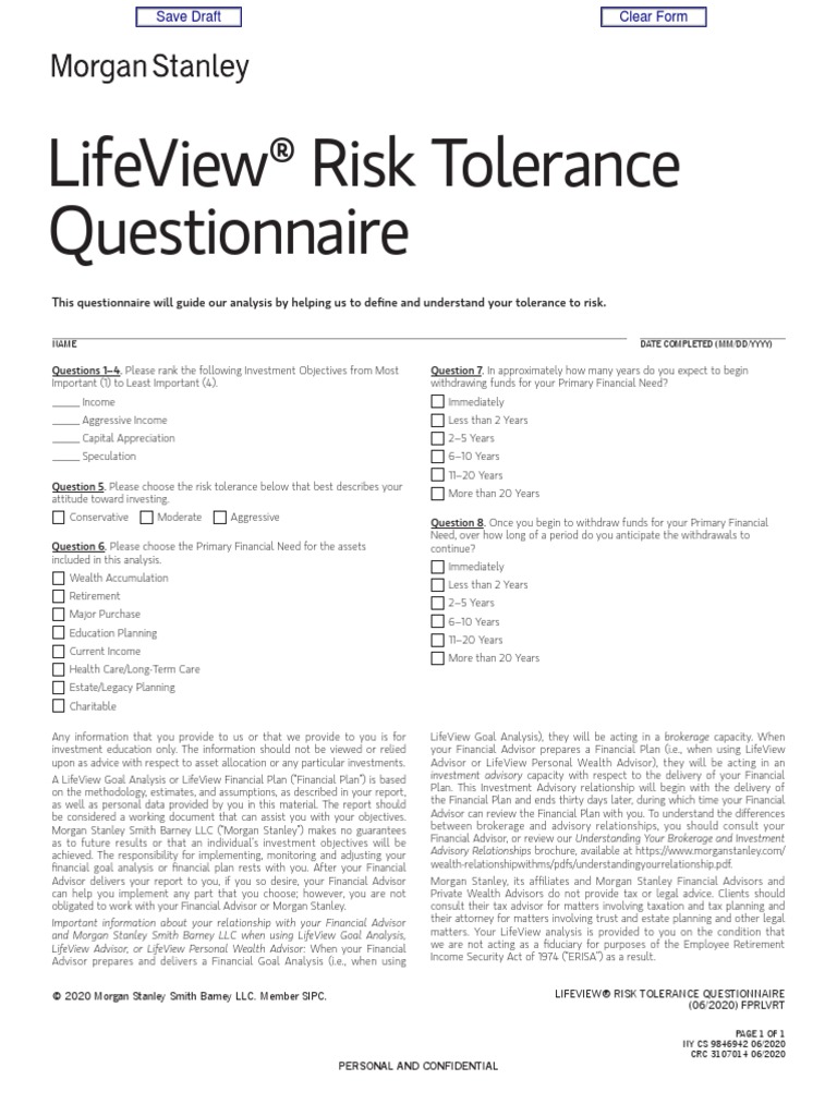 Lifeview Risk Tolerance Questionnaire | Download Free PDF | Morgan ...