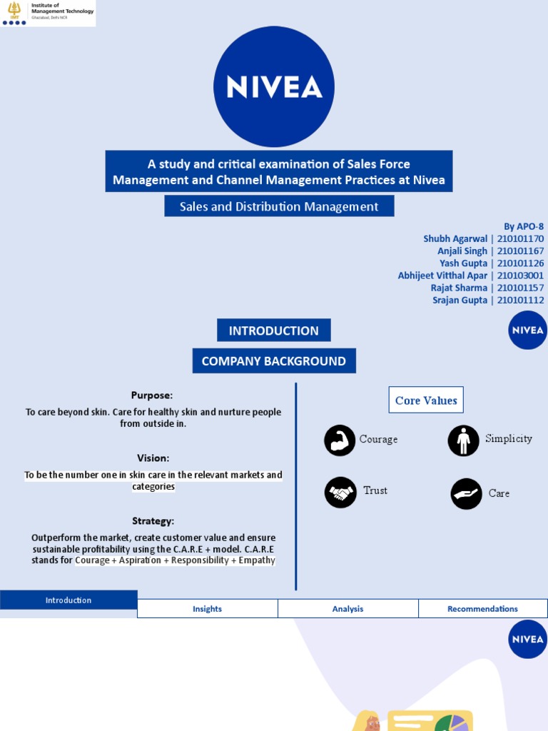 Critical Analysis of Nivea's Sales and Distribution Management | PDF ...