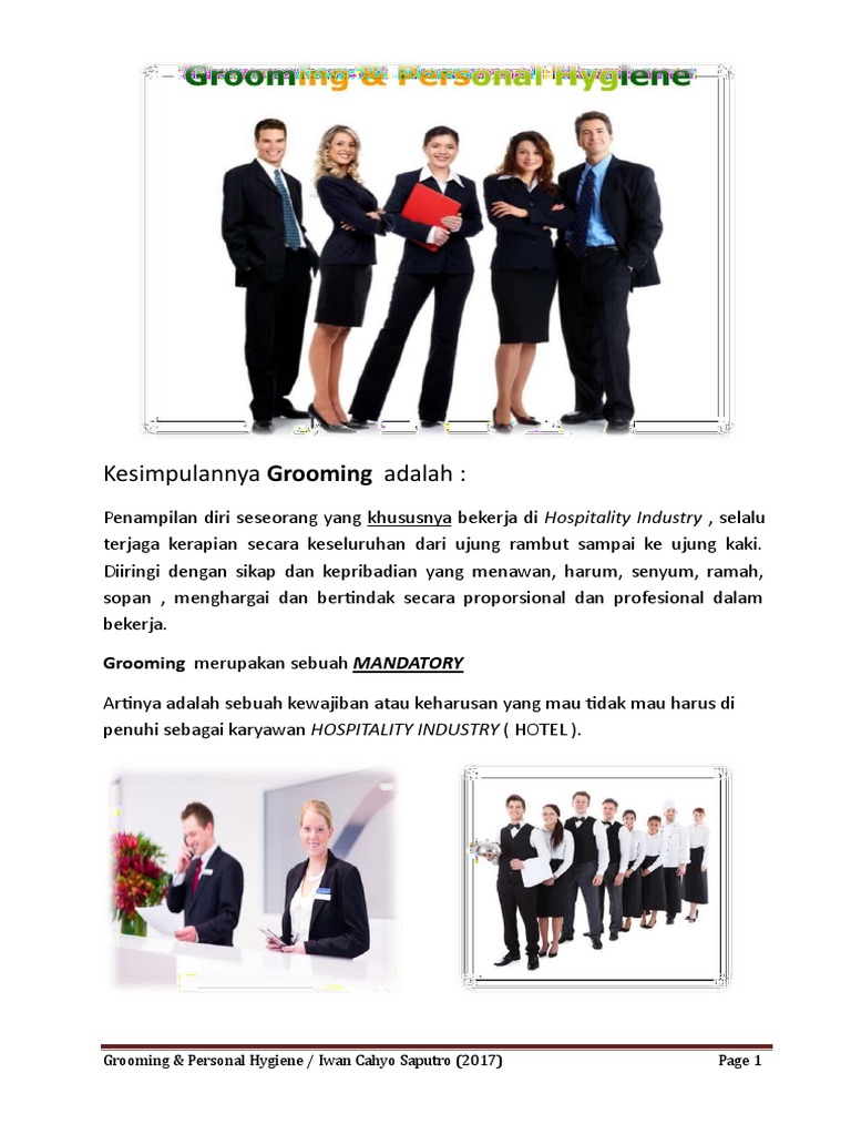 Standard Grooming in Hospitality Industries | PDF | Bisnis ...