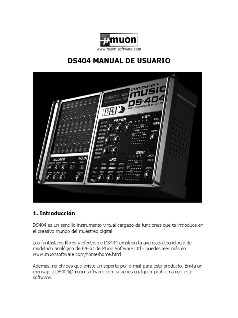 DS404 Manual de Usuario | PDF | Filtro electronico | Sintetizador