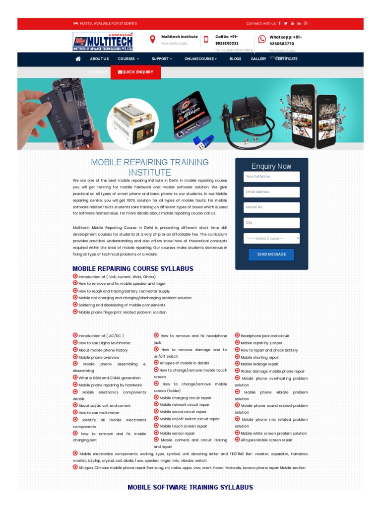 Mobile Repairing Course | PDF | Mobile Phones | Electrical Network