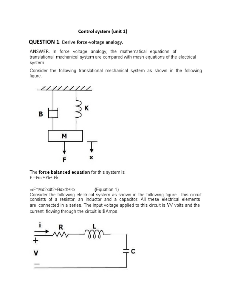 Answer: Control System (Unit 1) | Download Free PDF | Electric Motor | Servomechanism