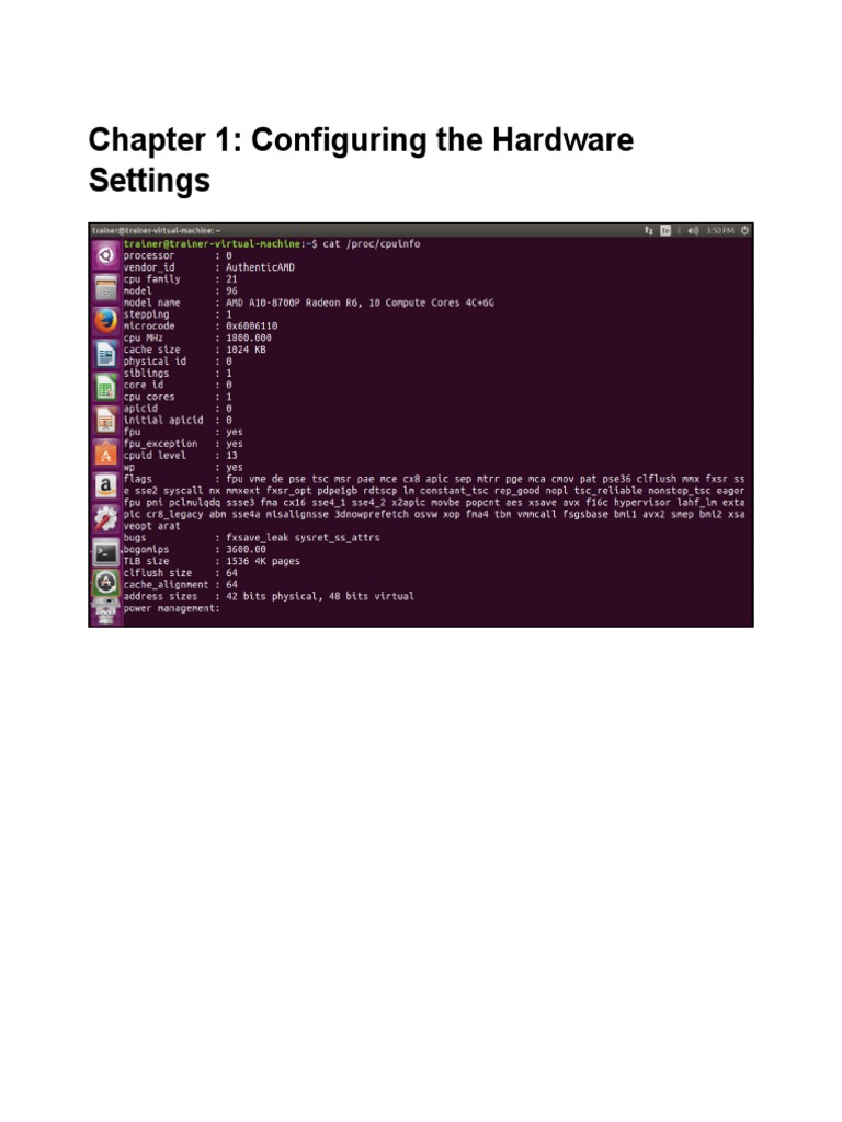 Chapter 1: Configuring The Hardware Settings | PDF