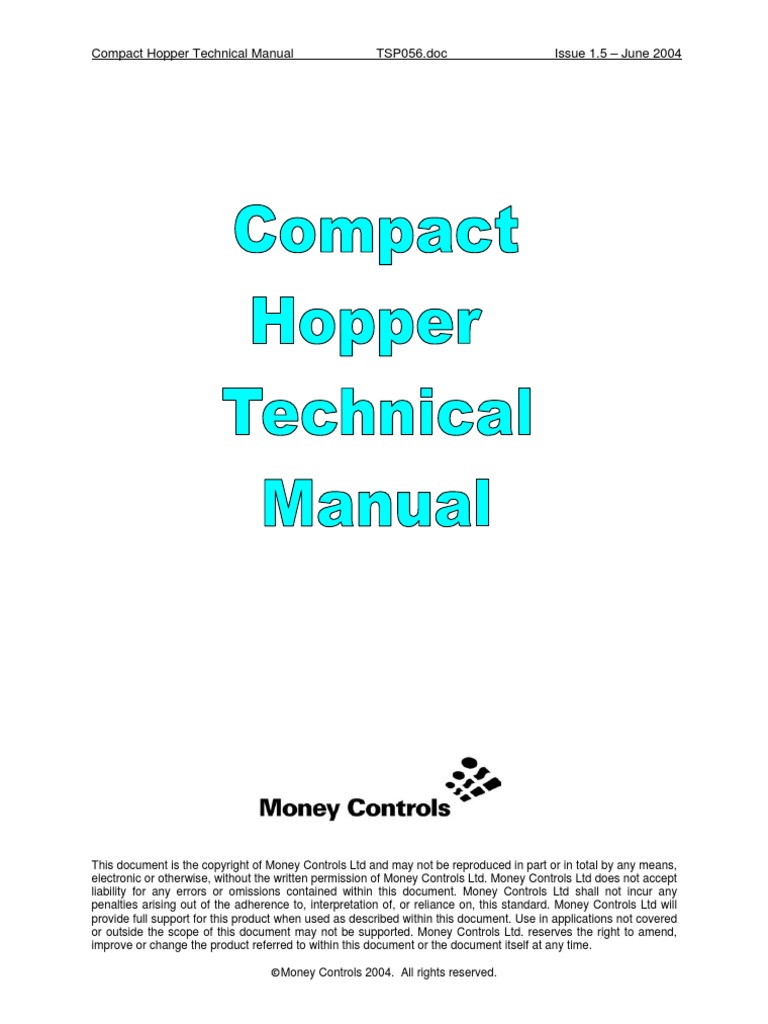 MONEY CONTROLS Compact Hopper Technical Manual (GB) | PDF | Electrical ...