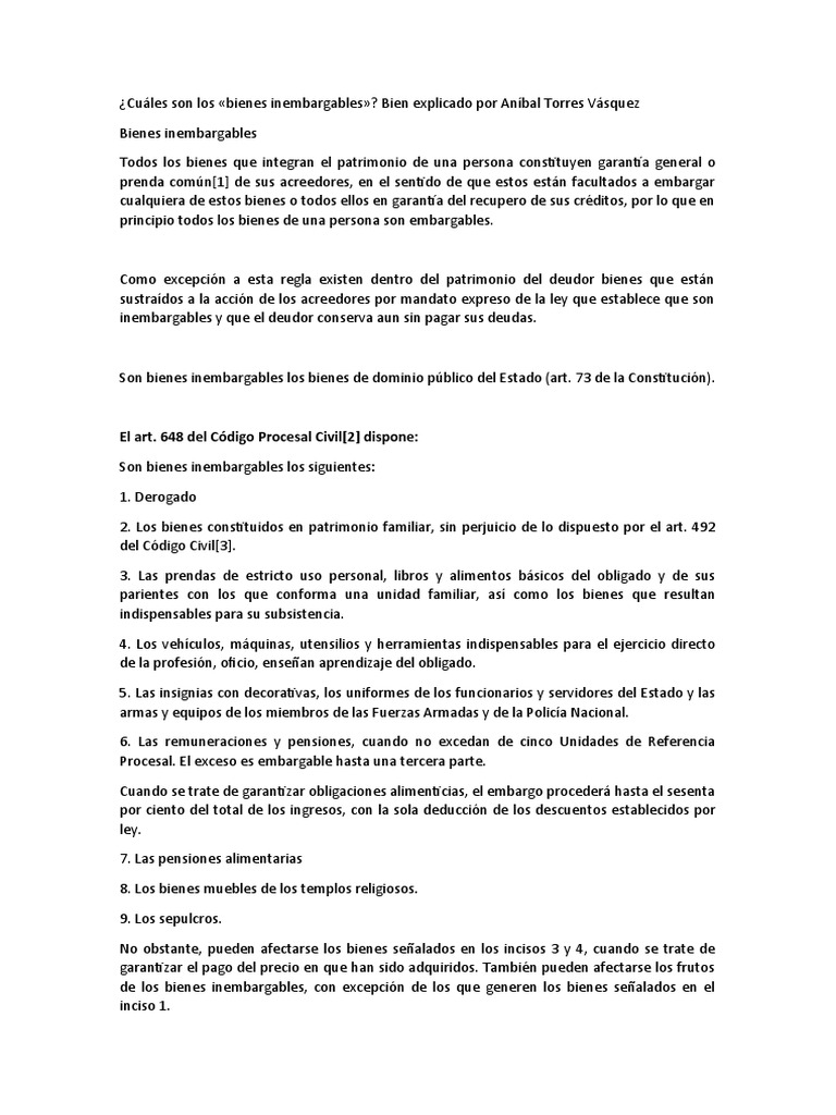 Bienes Inembargables | PDF | Bienes (Ley) | Gobierno