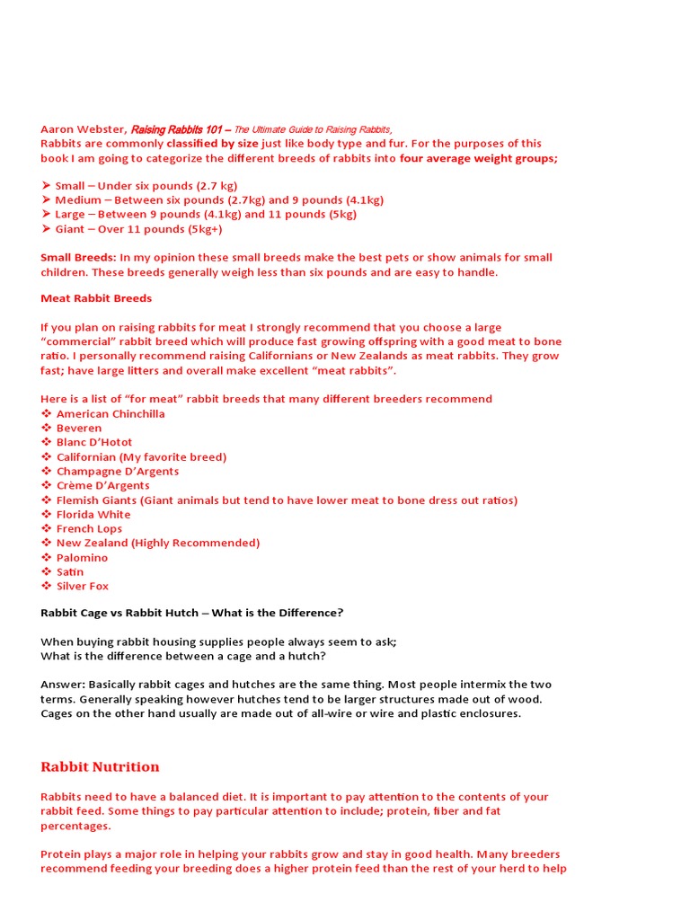 Raising Rabbits 101: A Comprehensive Guide to Rabbit Breeds, Housing ...