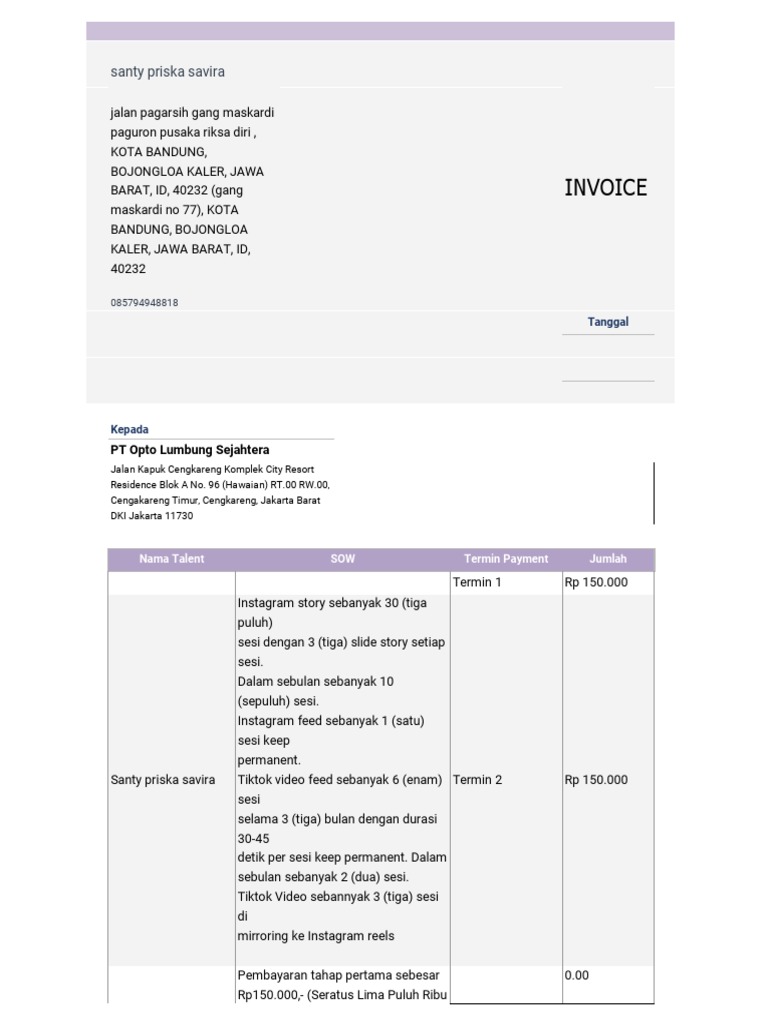 Format Invoice 1 | PDF