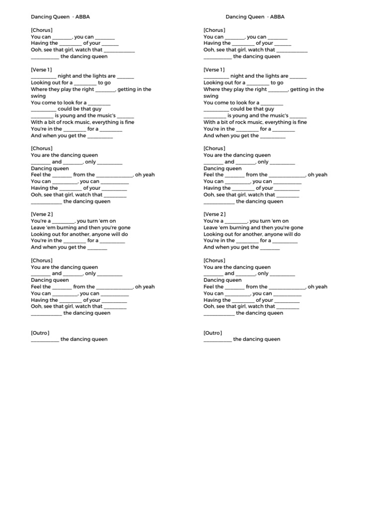 Dancing Queen - ABBA | PDF | Song Structure | Popular Music